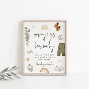 Prayers for Baby Sign and Card Template, Clothes Baby Shower, Well ...