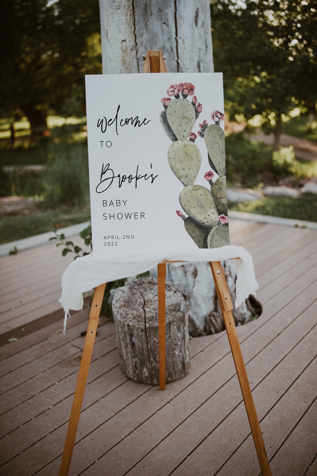 Cactus Welcome Sign Template, Baby Shower, Cactus Bridal Shower, Desert ...