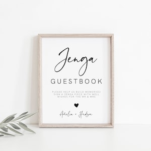 Wedding Jenga Guestbook Sign, Printable Jenga Guestbook Template, 5x7 ...