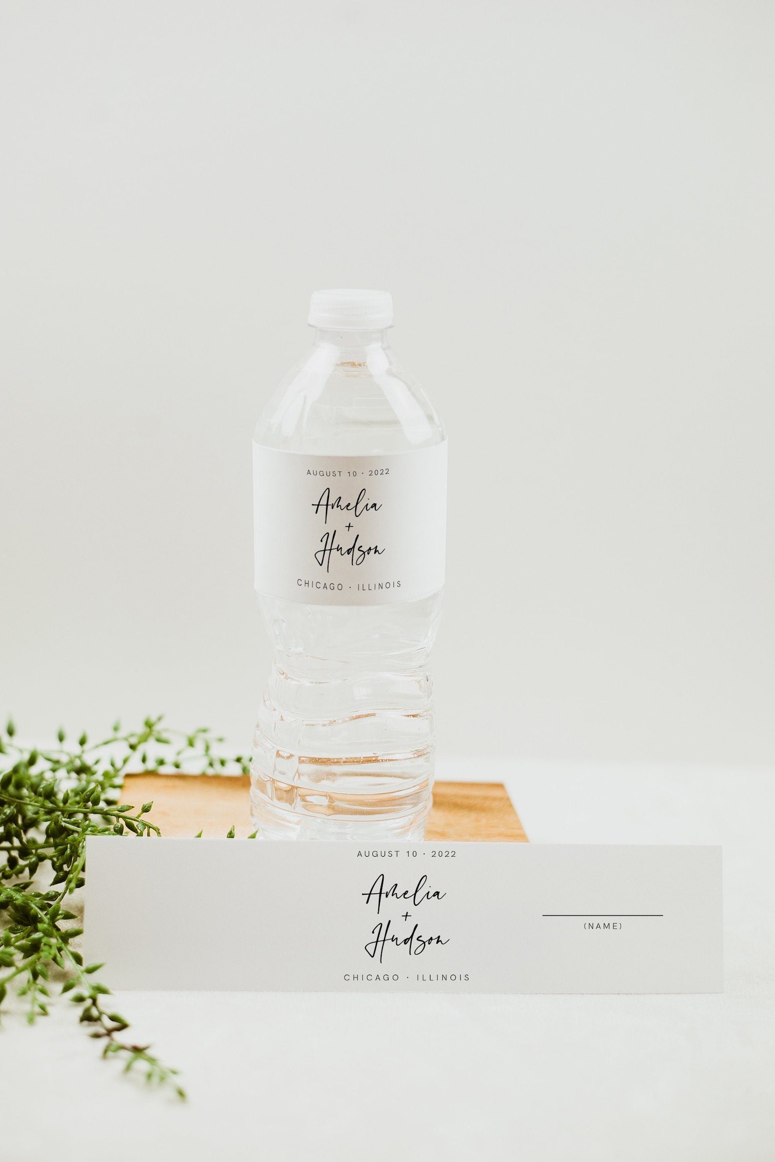 Modern Wedding Water Bottle Label Template (digital Download) - Etsy