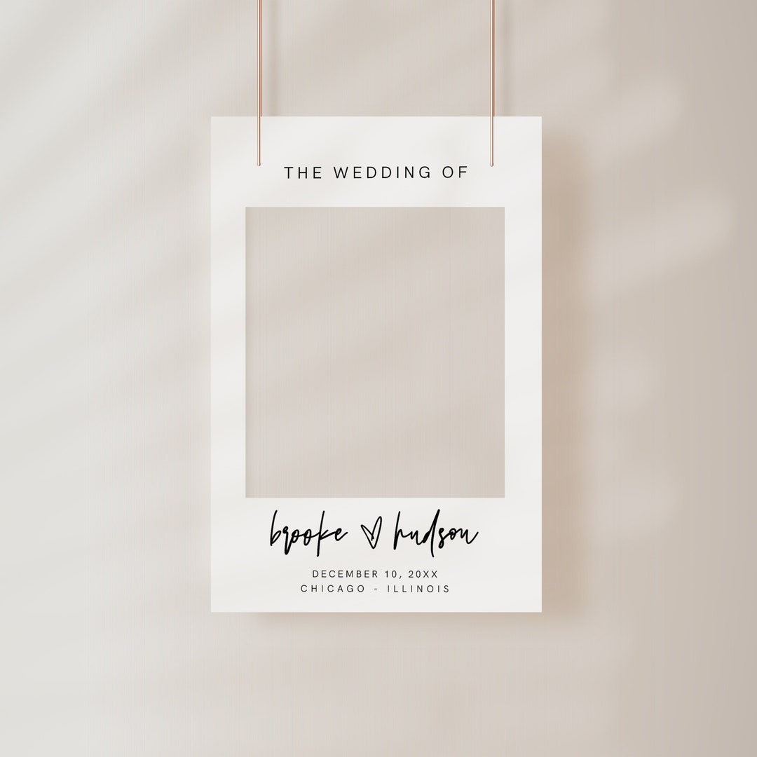 Minimalist Photo Prop Frame Template, Modern Wedding Photo Frame Prop ...