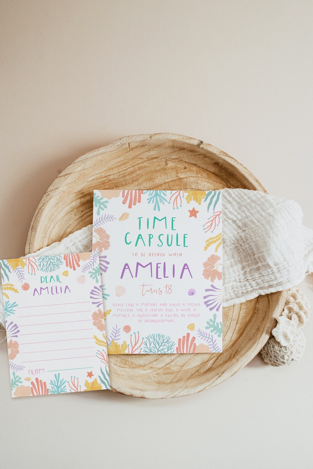 Sea Shell Birthday Time Capsule, Shell Birthday Party Girl Birthday ...