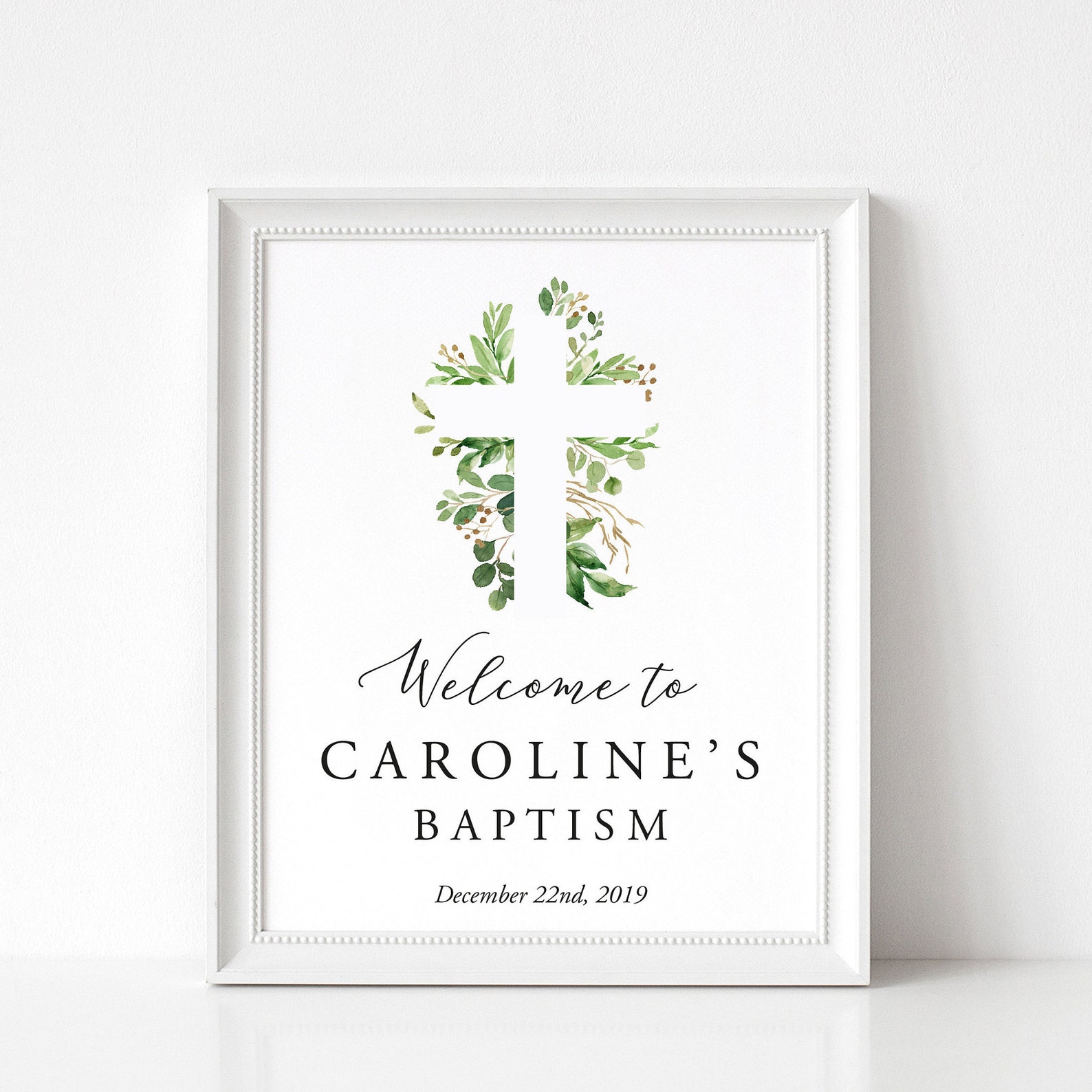 Baptism Welcome Sign Baptism Decorations Greenery | Etsy
