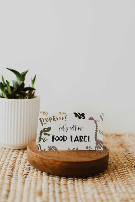 Dinosaur Food Card Template Food Label Dinosaur Tent Cards - Etsy