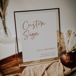 Modern Wedding Sign Template, Custom Sign, Boho Wedding Signage, Terra ...