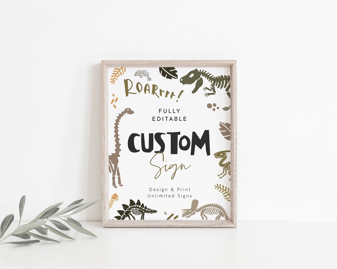 Dinosaur Custom Sign, Dinosaur Birthday Sign, Dino, Trex, Jurassic ...