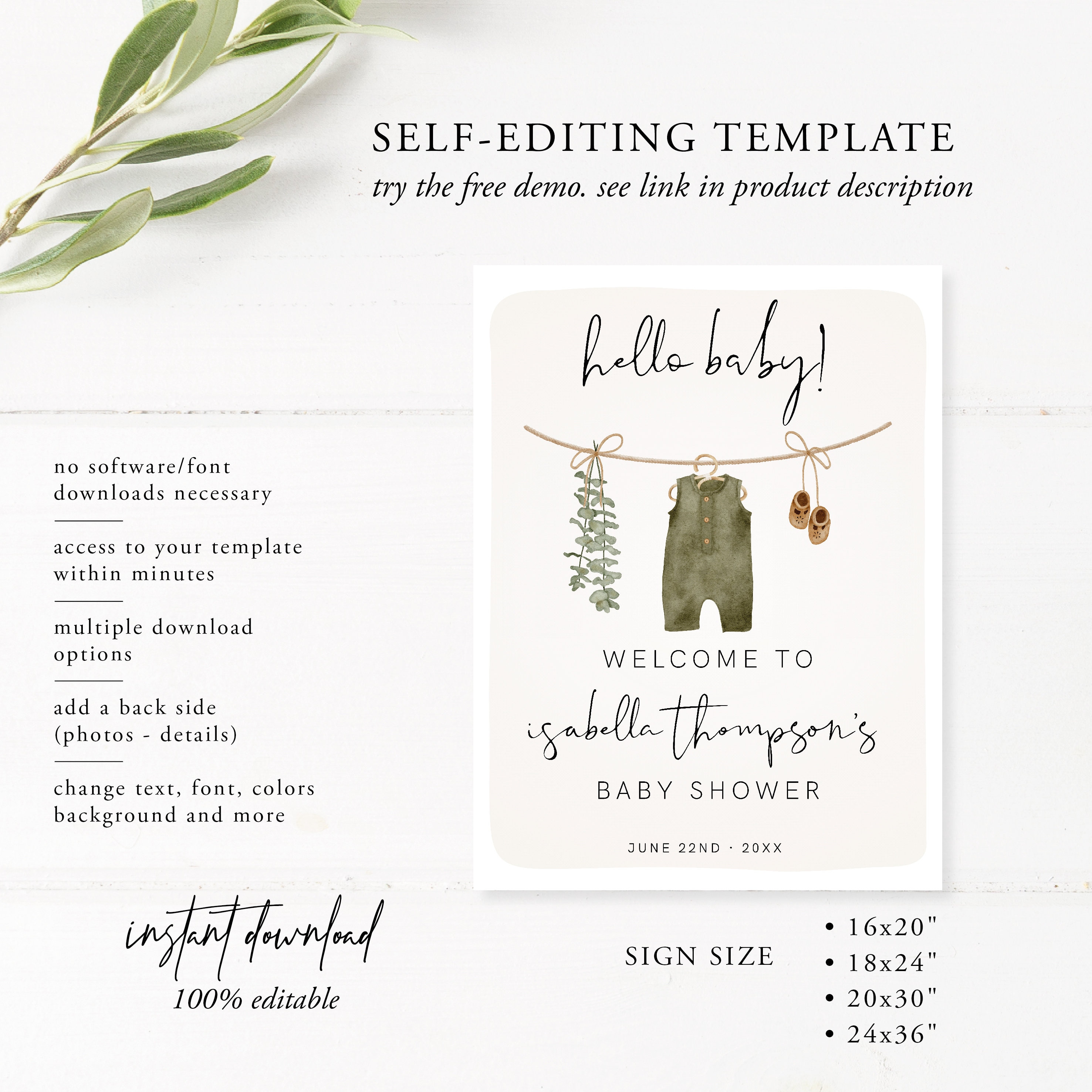 Boy Baby Shower Welcome Sign Template Boho Boy Baby Shower - Etsy UK