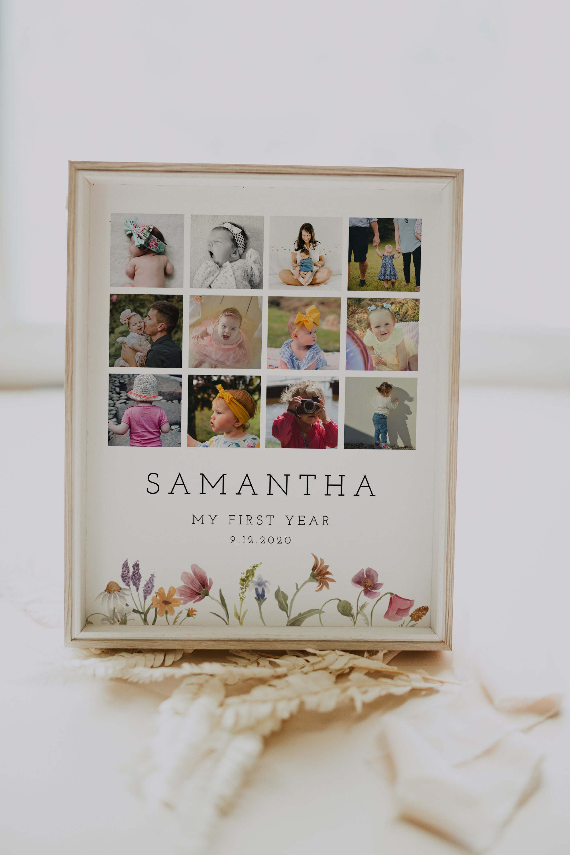 First Year Photo Collage Template 12 Month Photo Collage 1st - Etsy