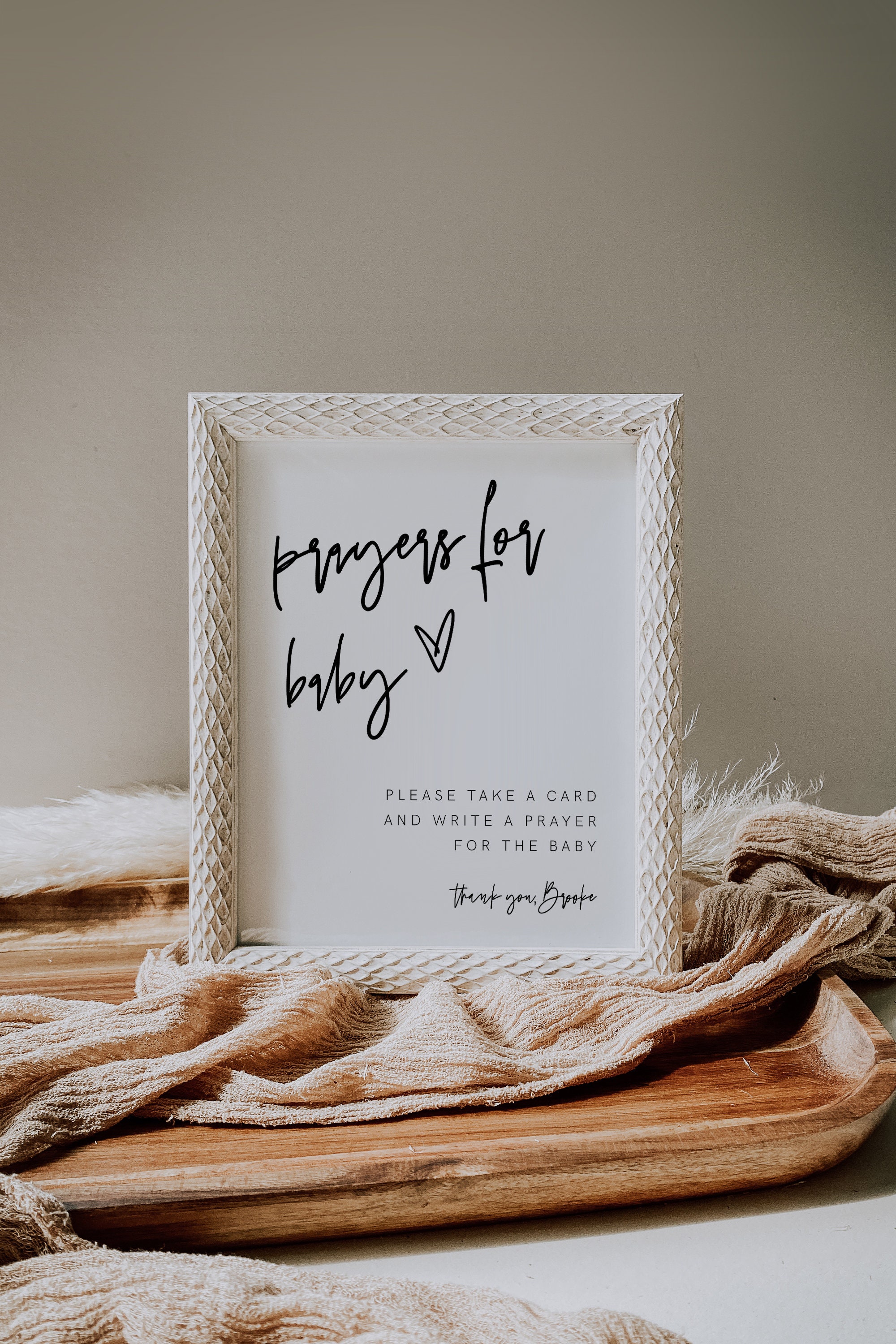 Prayers for Baby Sign and Card Template, Modern Prayers, Well Wishes ...