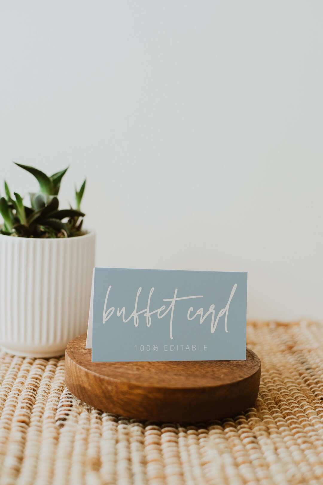 Minimalist Buffet Card Template, Food Labels Cards, Blue Wedding Buffet ...