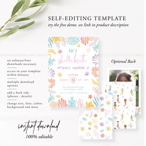 Sea Shell Invitation Template Shellabration Party Invitation Sea Shells ...