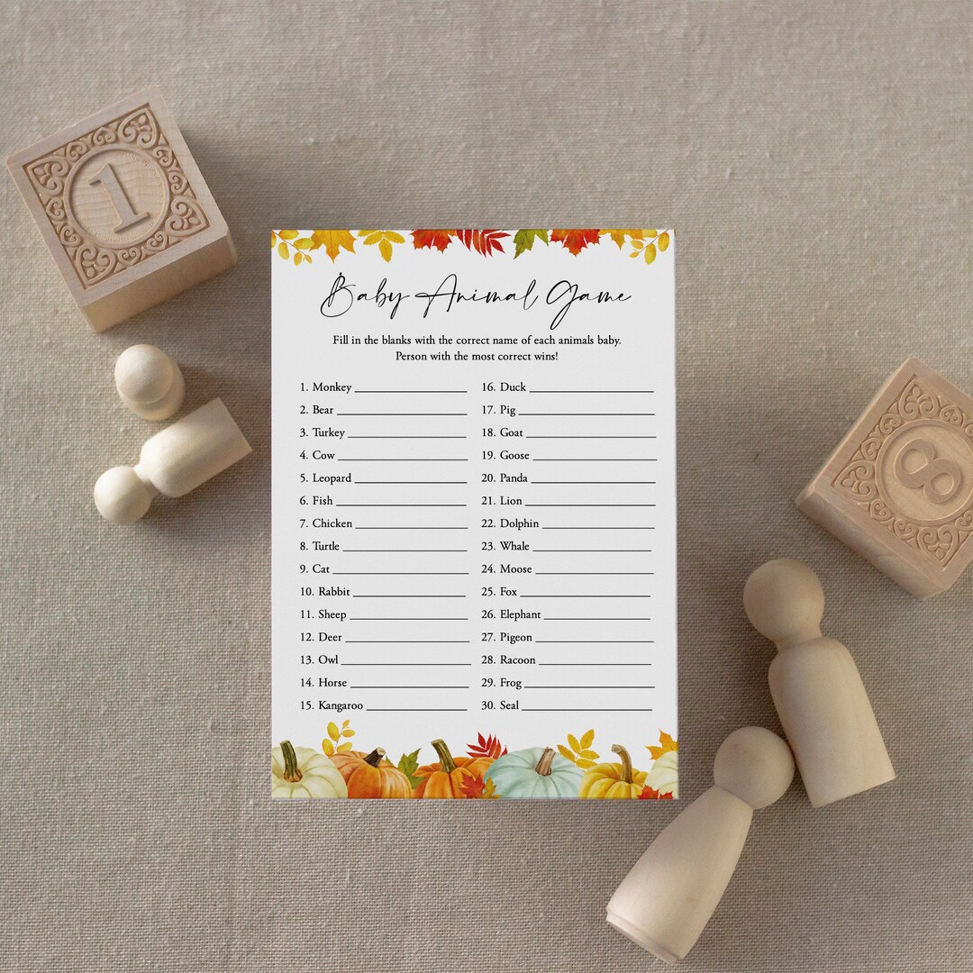 Baby Animal Game, Pumpkin Truck Shower Game, Animal Game, Pumpkin Baby ...