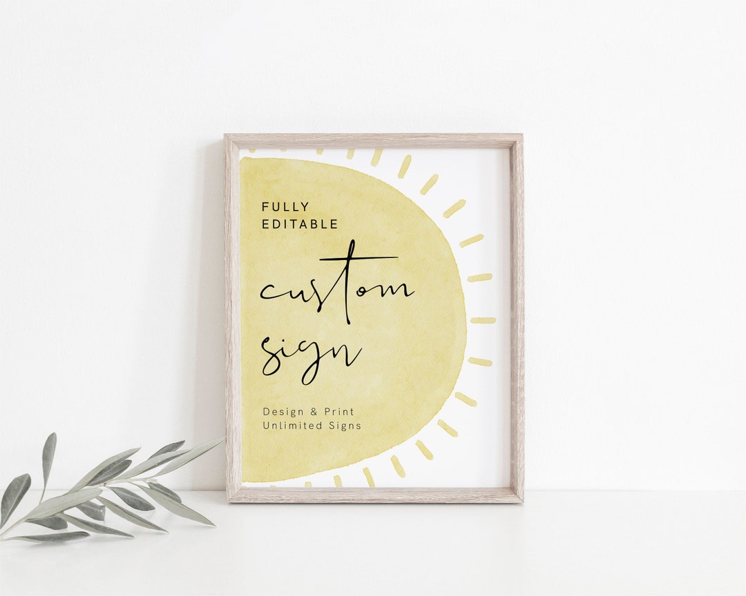 Sunshine Custom Sign, Sunshine Baby Shower, Spring Summer Baby Shower ...
