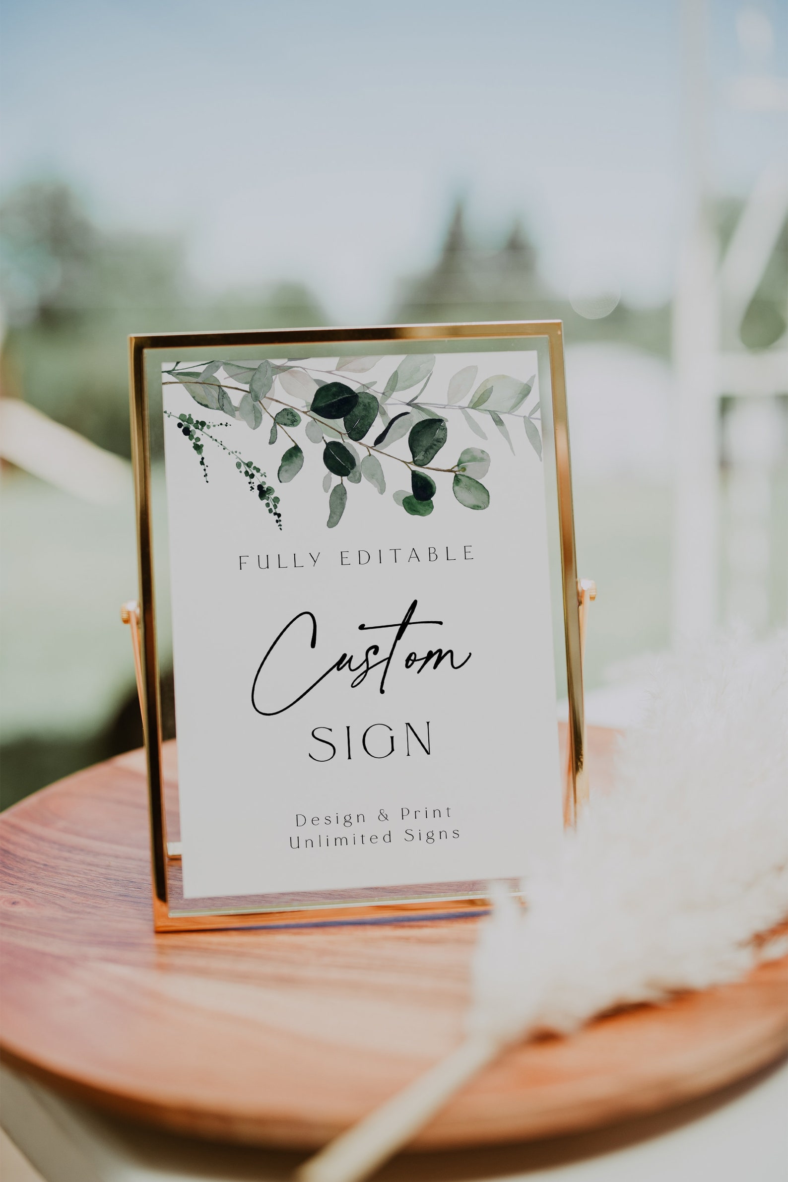 Greenery Custom Sign Template Greenery Baby Shower Table - Etsy
