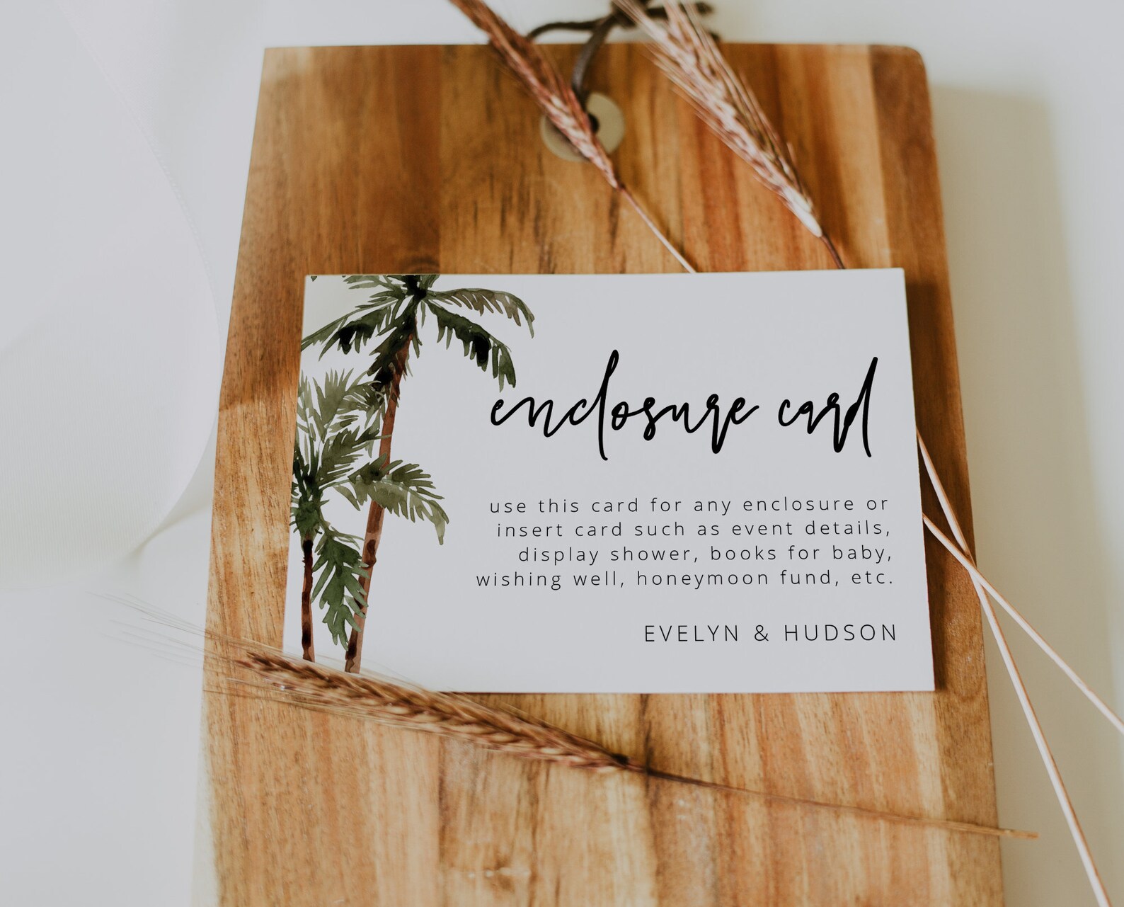 Palm Tree Enclosure Card Wedding Invitation Insert Baby - Etsy
