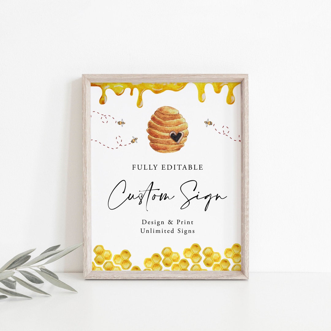 Bee Custom Sign, Honeybee Sign, Baby Shower Sign, Bee Baby Shower ...