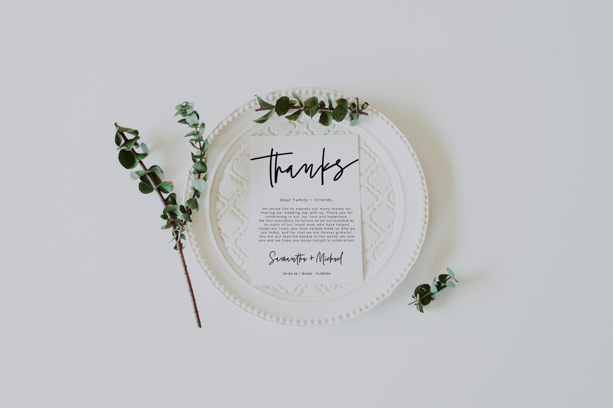 Modern Thank You Card Thank You Letter Note Printable - Etsy