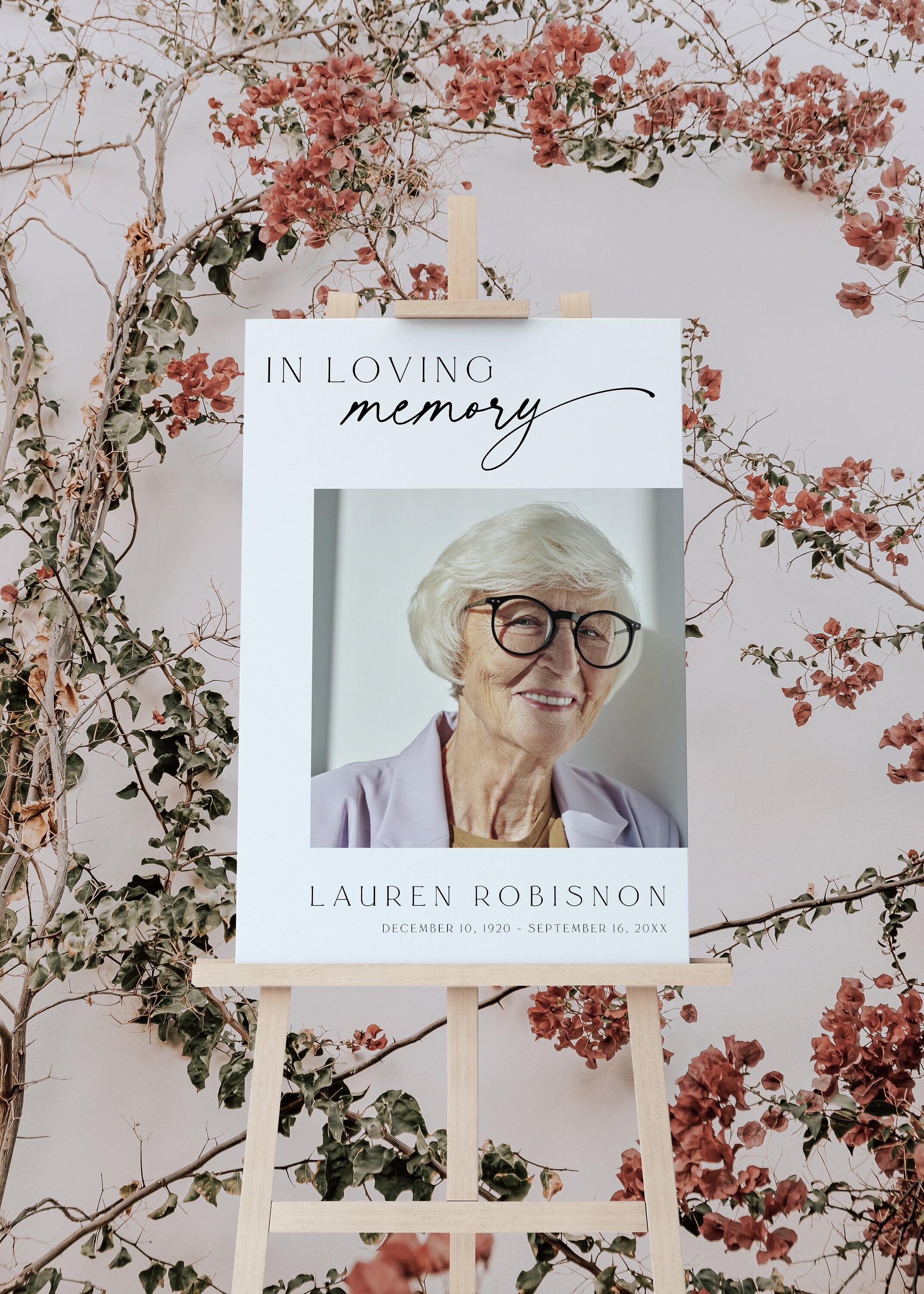 In Loving Memory Sign Funeral Welcome Sign Editable - Etsy