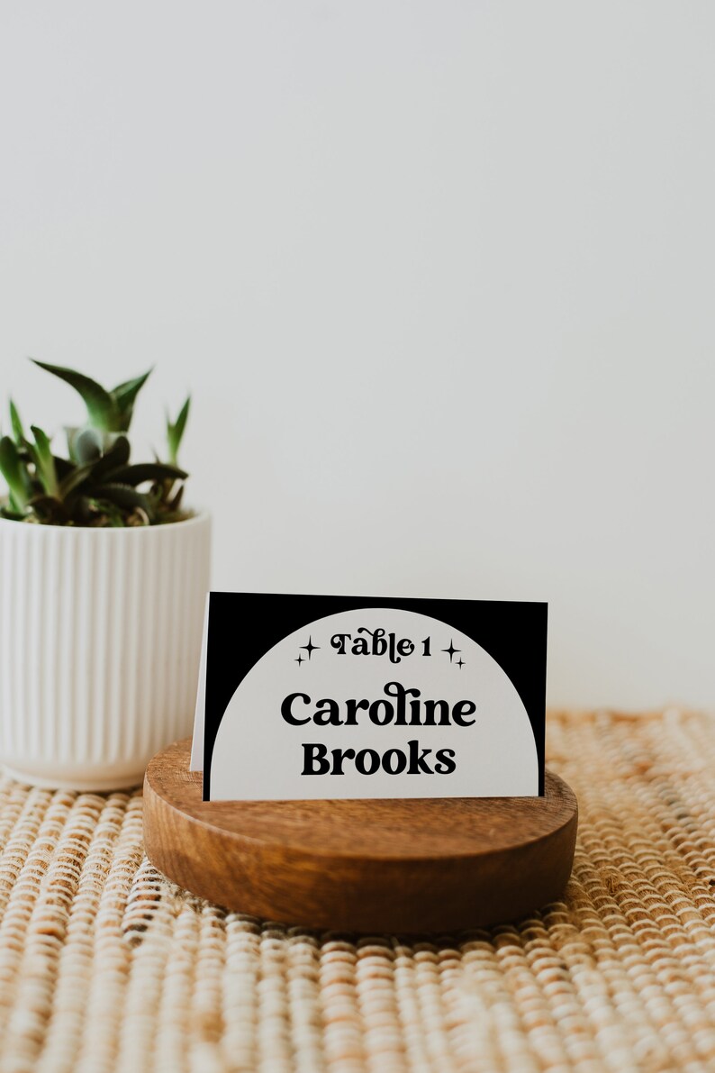 Retro Place Card Template Printable Place Cards Retro | Etsy