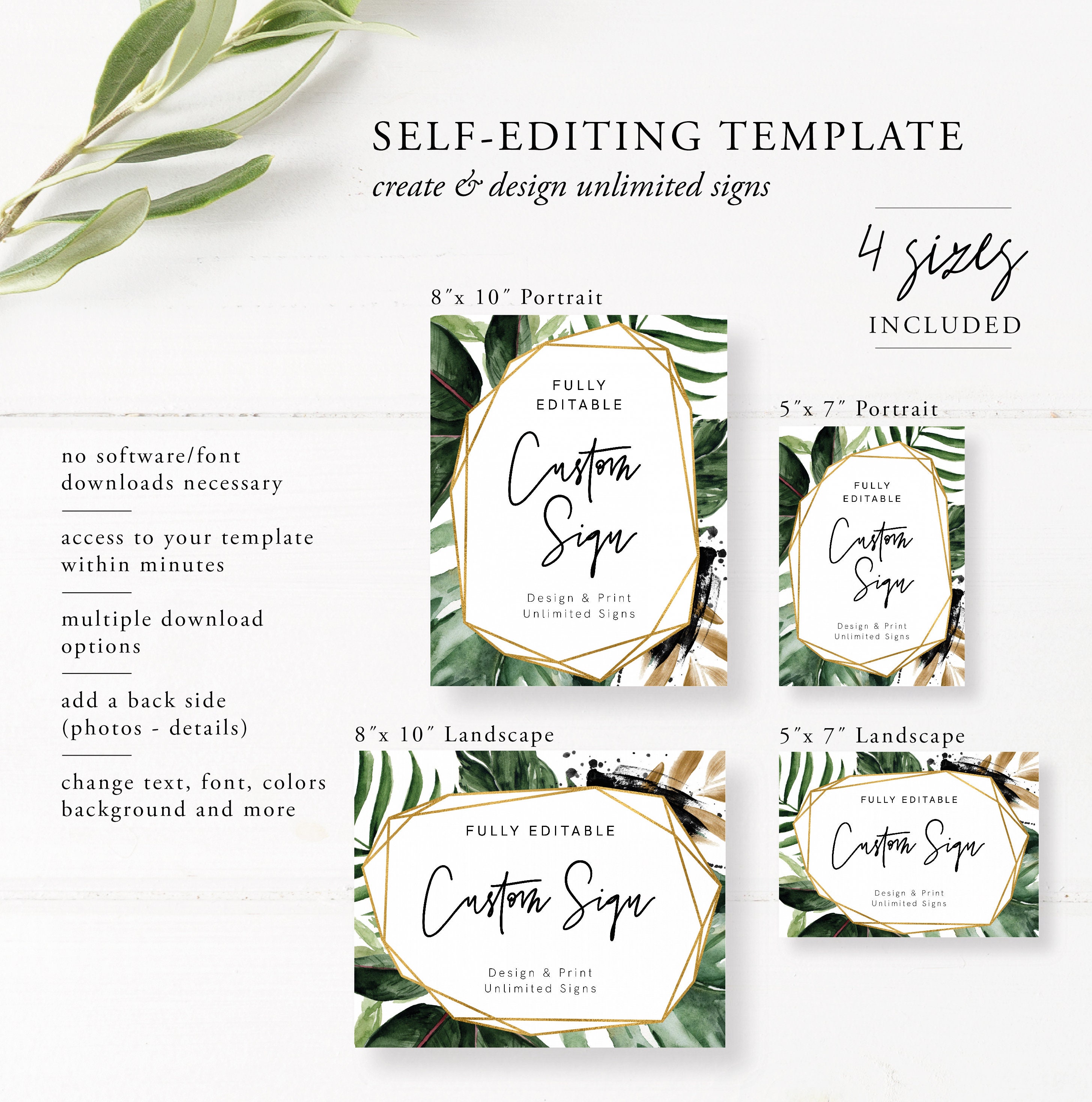 Tropical Sign Template Custom Sign Tropical Sign Printable - Etsy