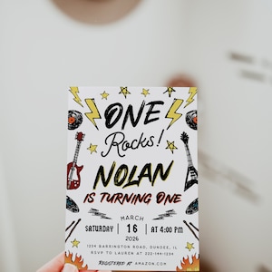 Rock and Roll 1st Birthday Party Rocked One Year 1st Birthday Punk Rock ...