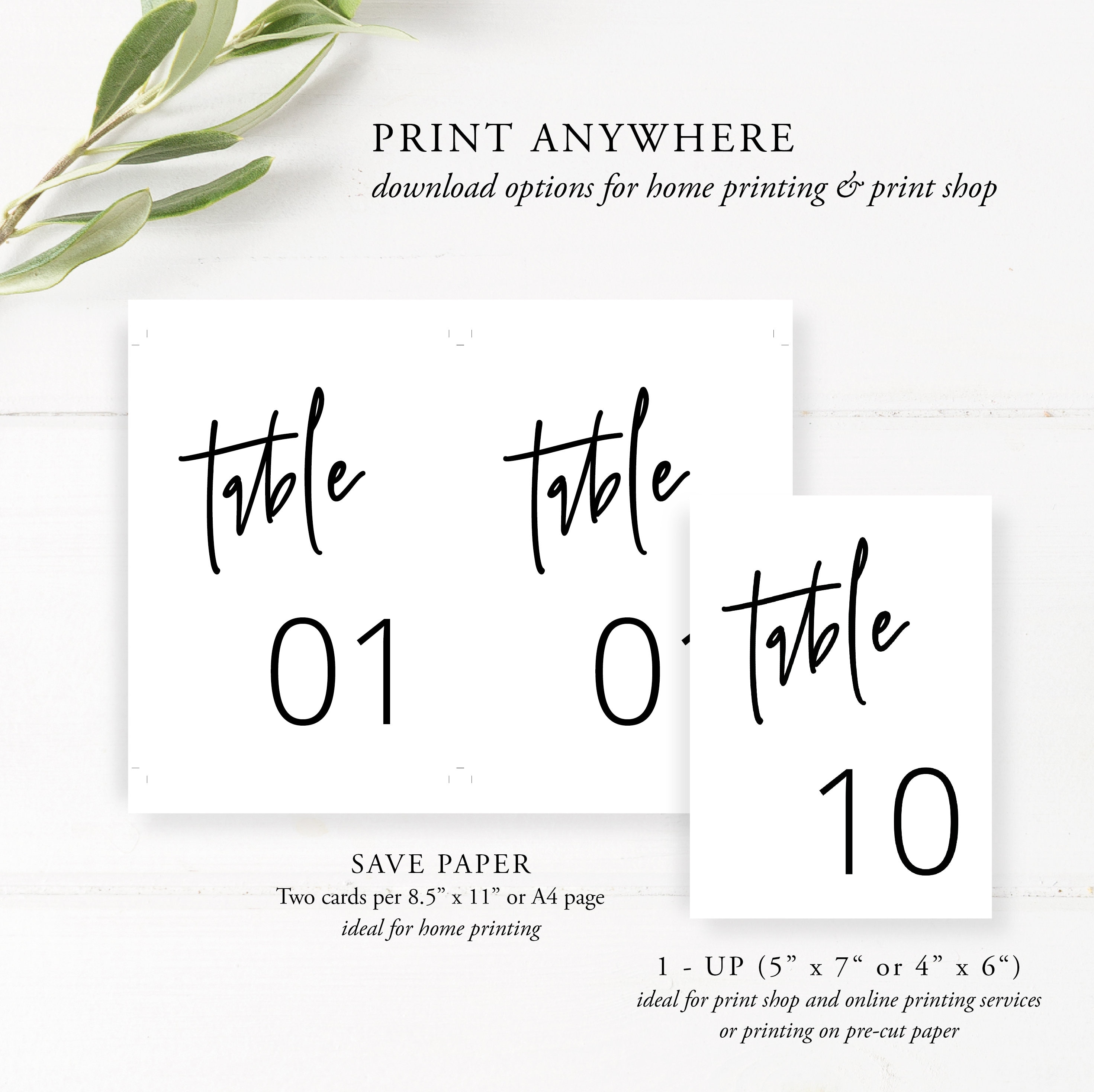 Modern Table Number Card Template, Minimal Simple Clean Wedding Table ...