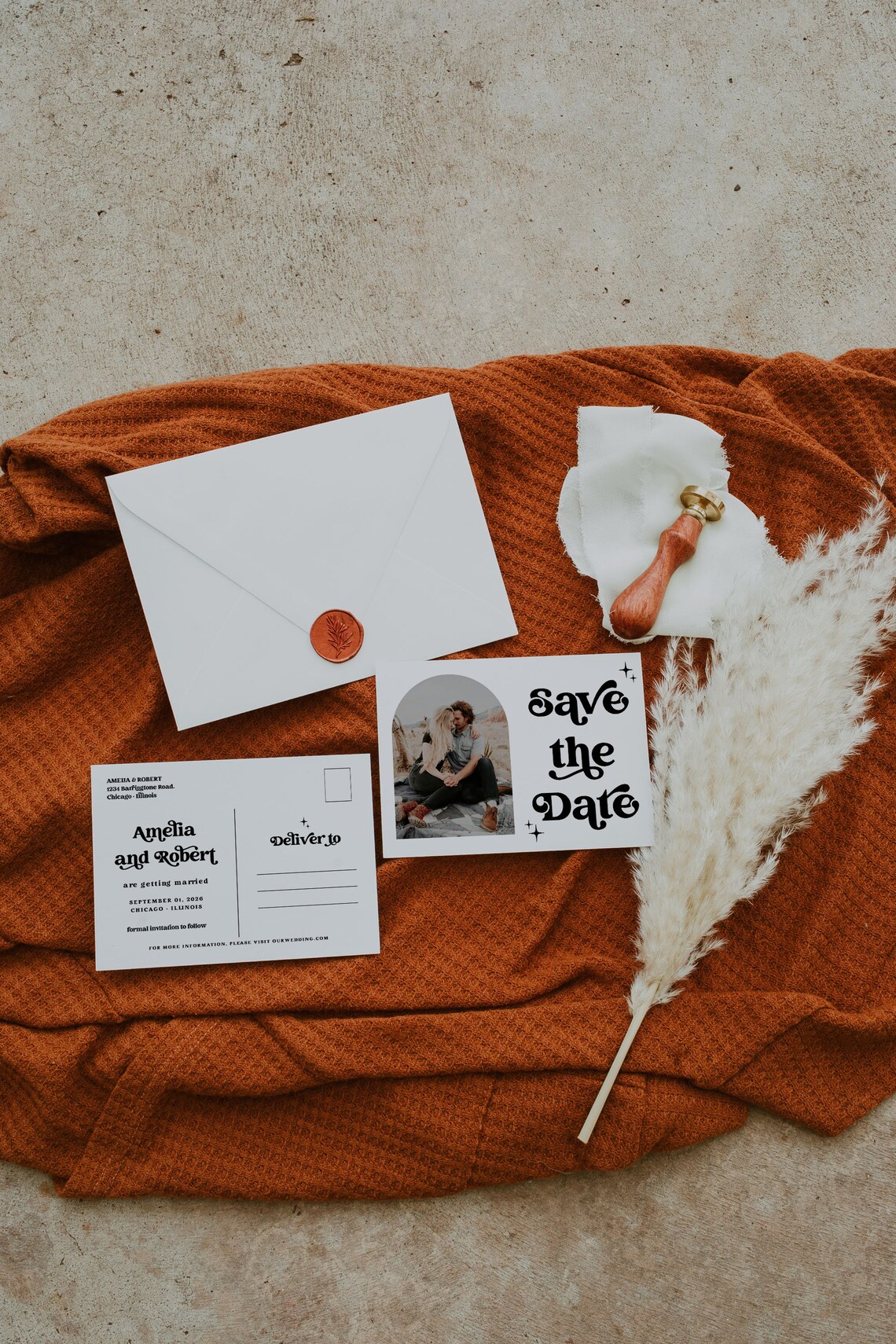 Retro Postcard Save the Date Template, Postcard Photo Save the Dates ...
