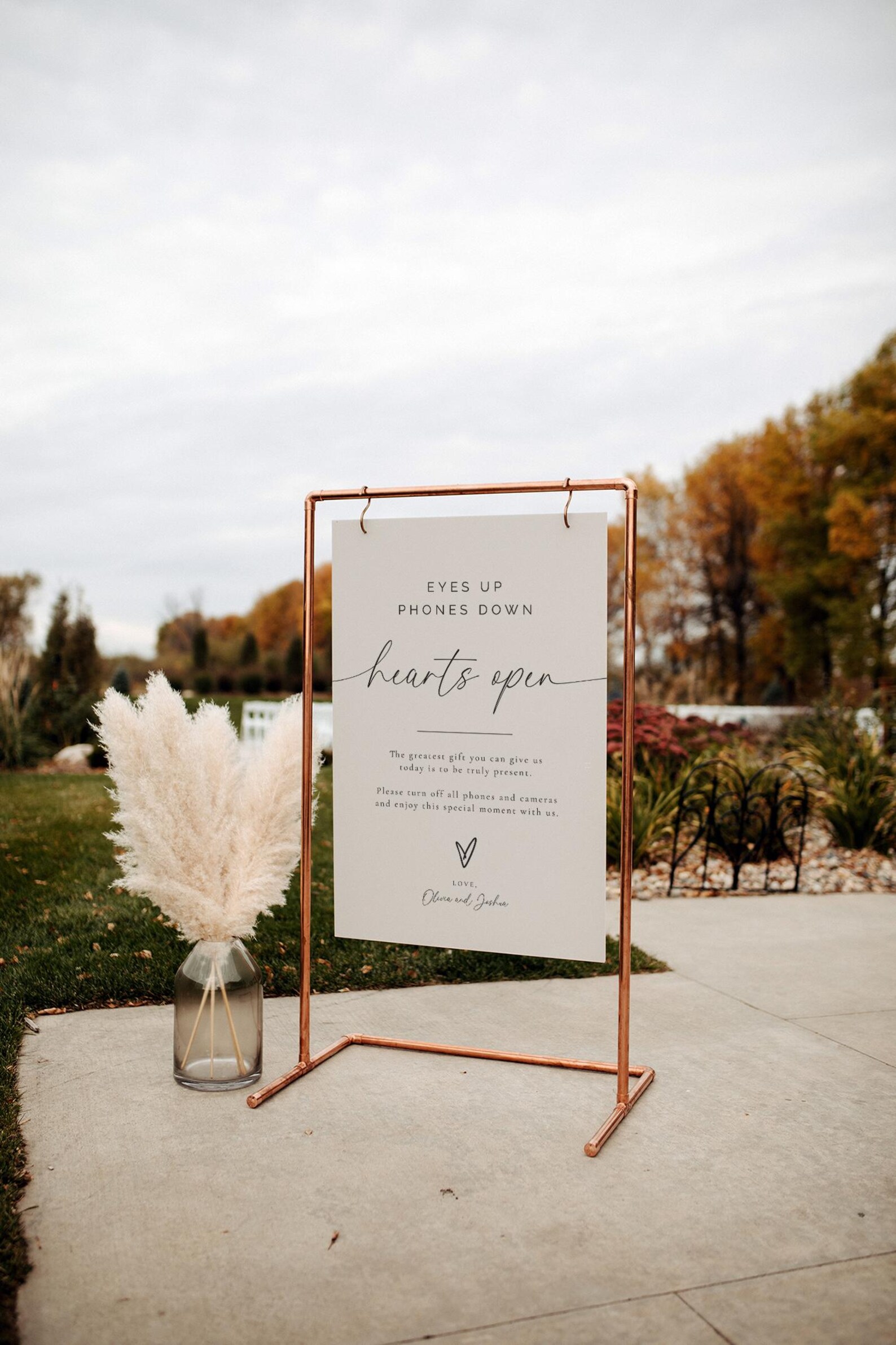 Unplugged Ceremony Sign, Wedding No Phones Sign, Modern Minimalist ...