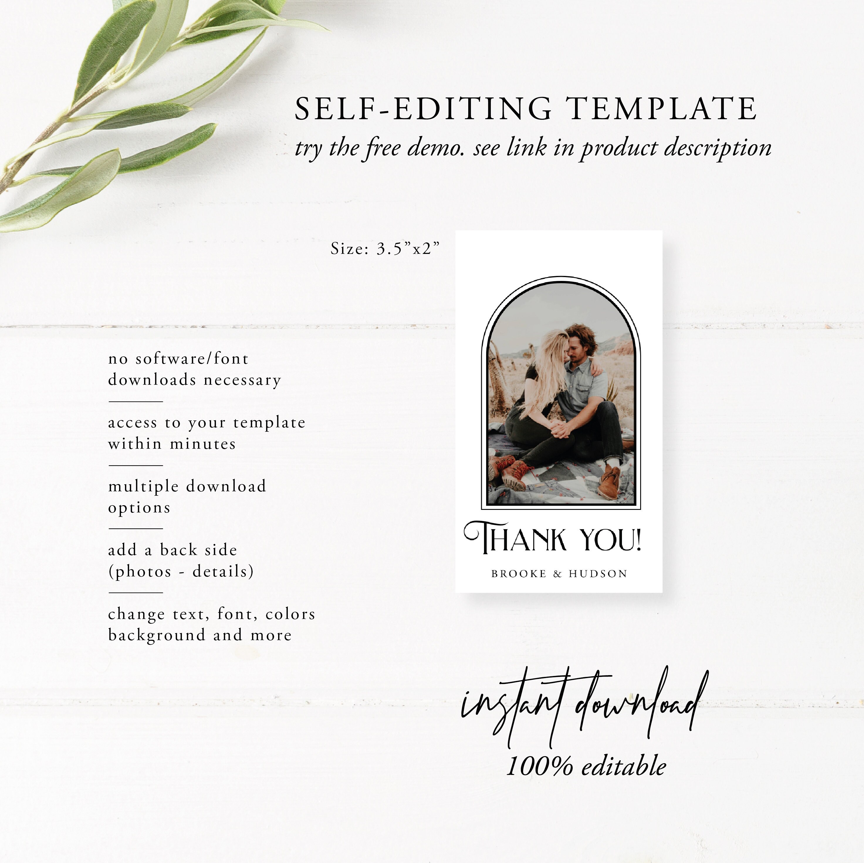 Photo Arch Favor Tag Template Arch Bridal Shower Photo Tag | Etsy