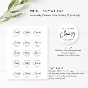 Editable Round Tags Instant Download, Custom Round Tag, Minimalist Tag ...