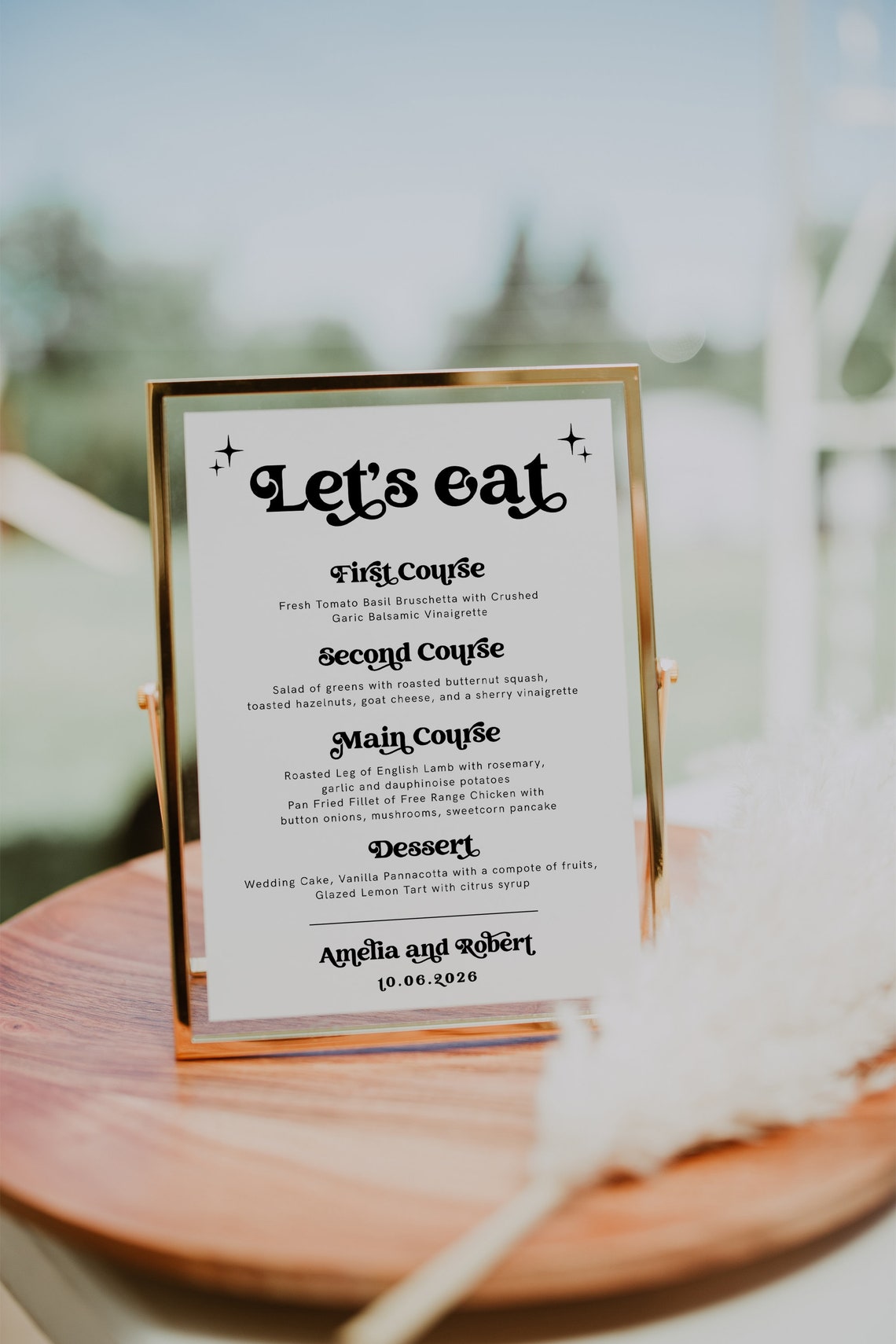 Retro Wedding Menu Sign, Menu Sign Retro, 5x7 & 8x10" Retro Menu Sign ...