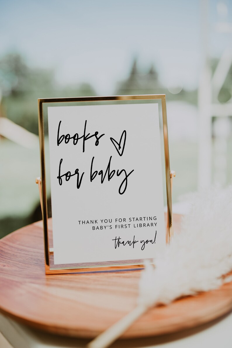 Minimalist Book for Baby Sign, Printable Baby Shower Book for Baby Sign ...