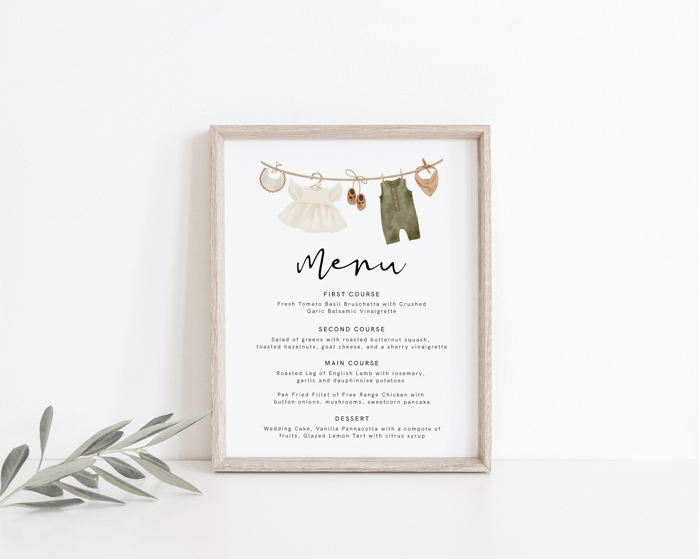 Baby Shower Menu Sign Template Boho Baby Shower Menu Sign - Etsy