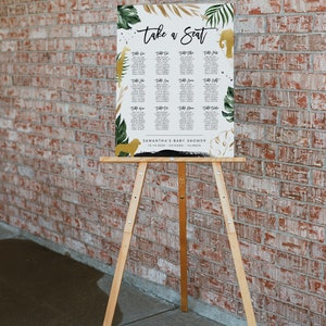 Safari Seating Chart Poster, Safari Baby Shower, Safari Seating Sign ...