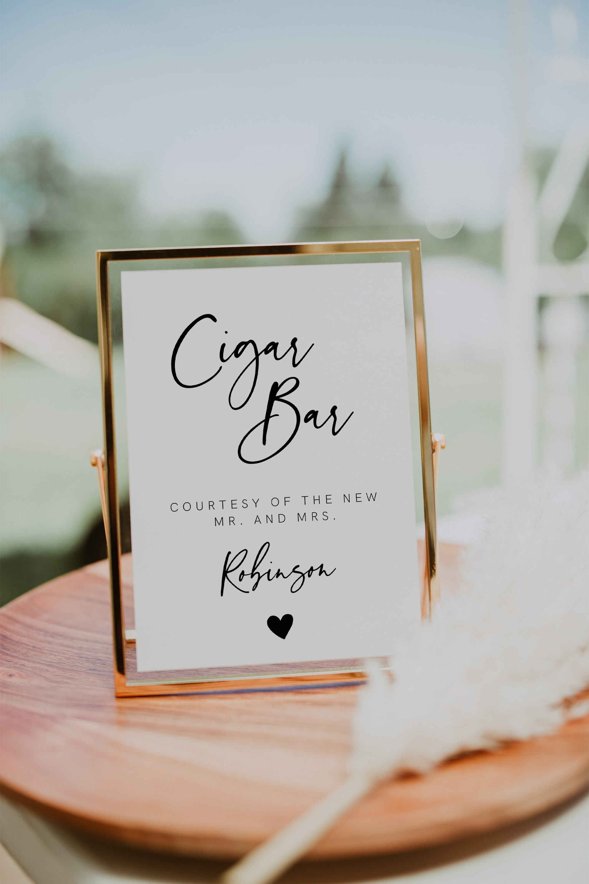 Modern Minimalist Wedding Cigar Bar Sign (digital Download) - Etsy