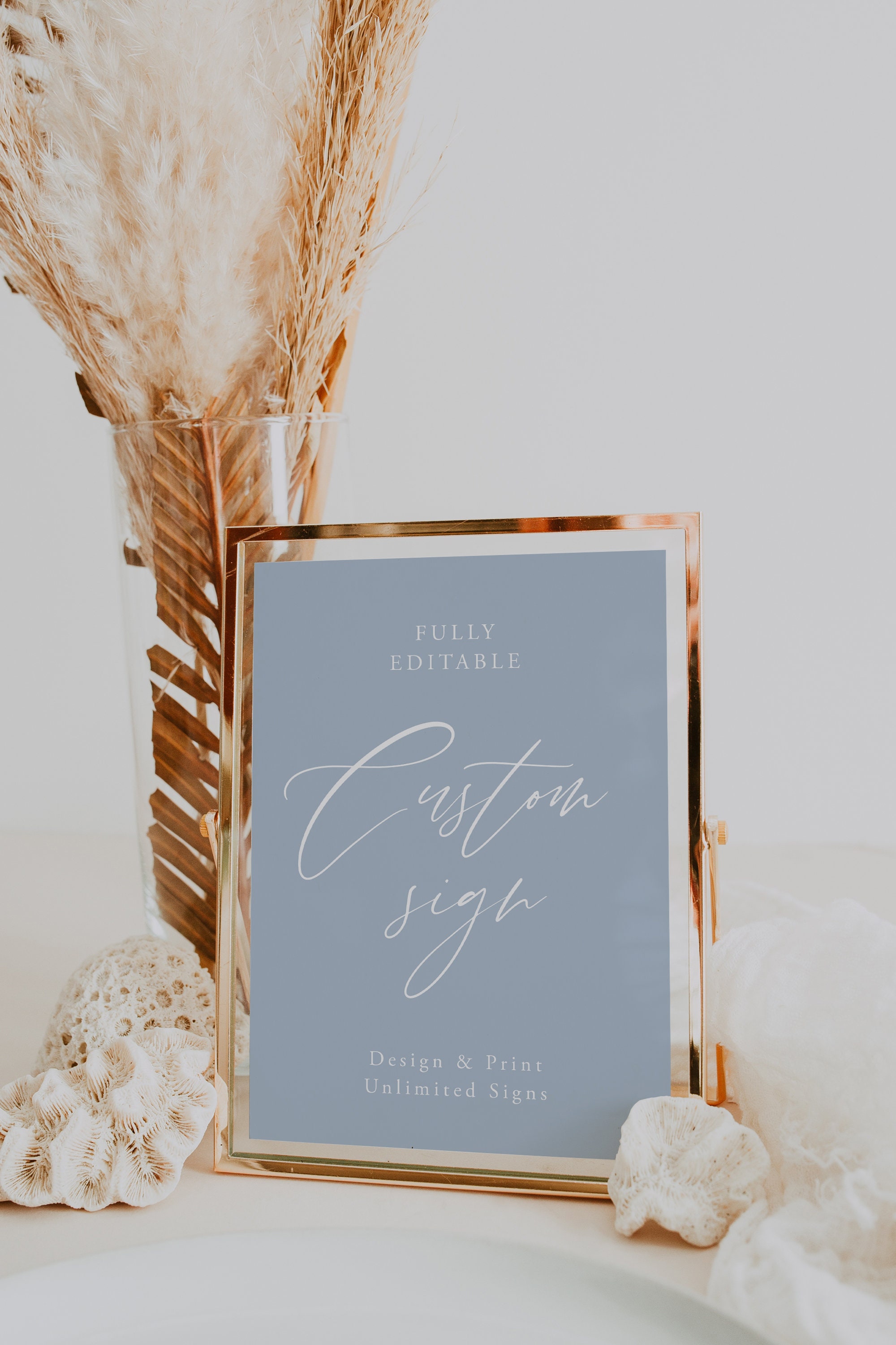 Dusty Blue Custom Sign Template, Dusty Blue Wedding or Bridal Shower ...