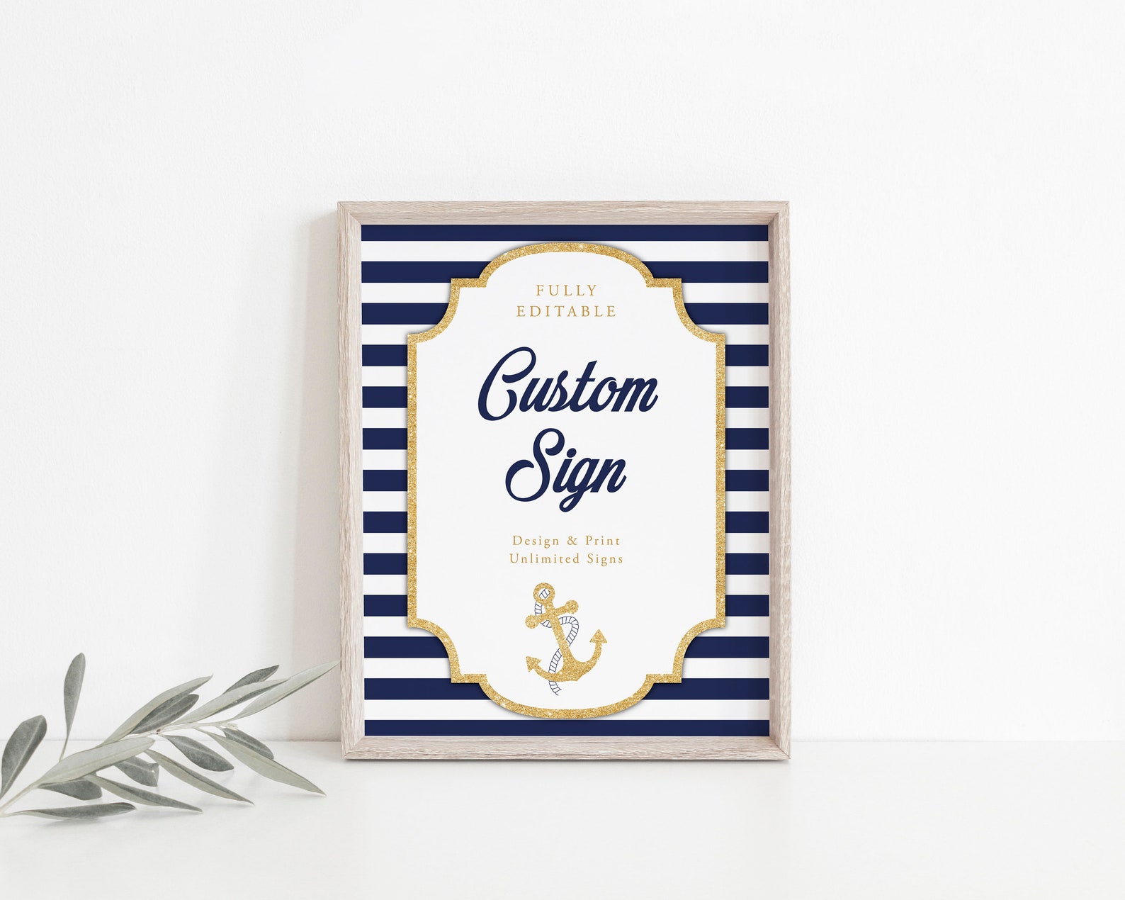 Nautical Custom Signs Nautical Baby Shower Anchor Navy & | Etsy