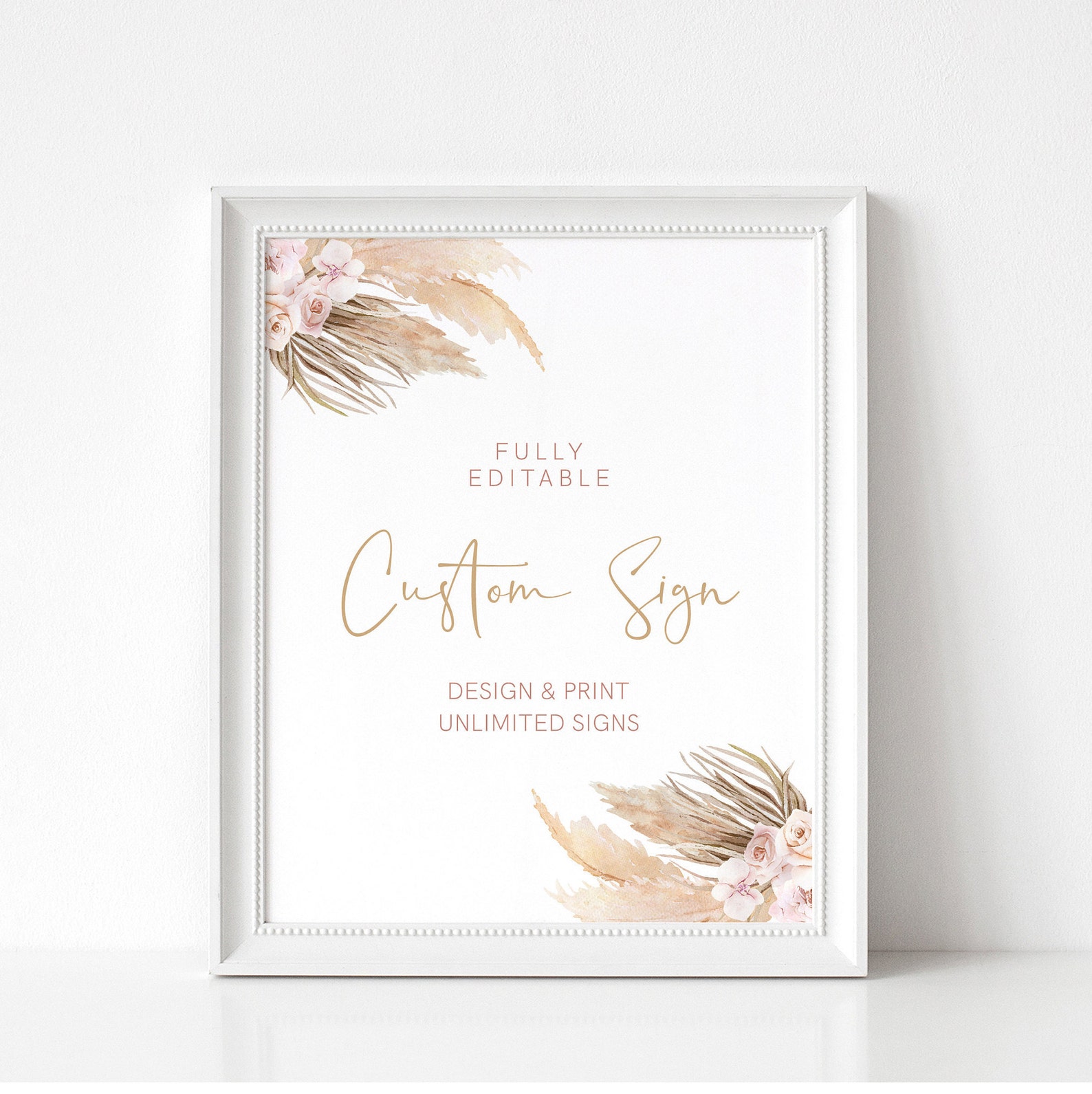 Pampas Grass Custom Sign Bohemian Wedding Baby Shower Sign - Etsy