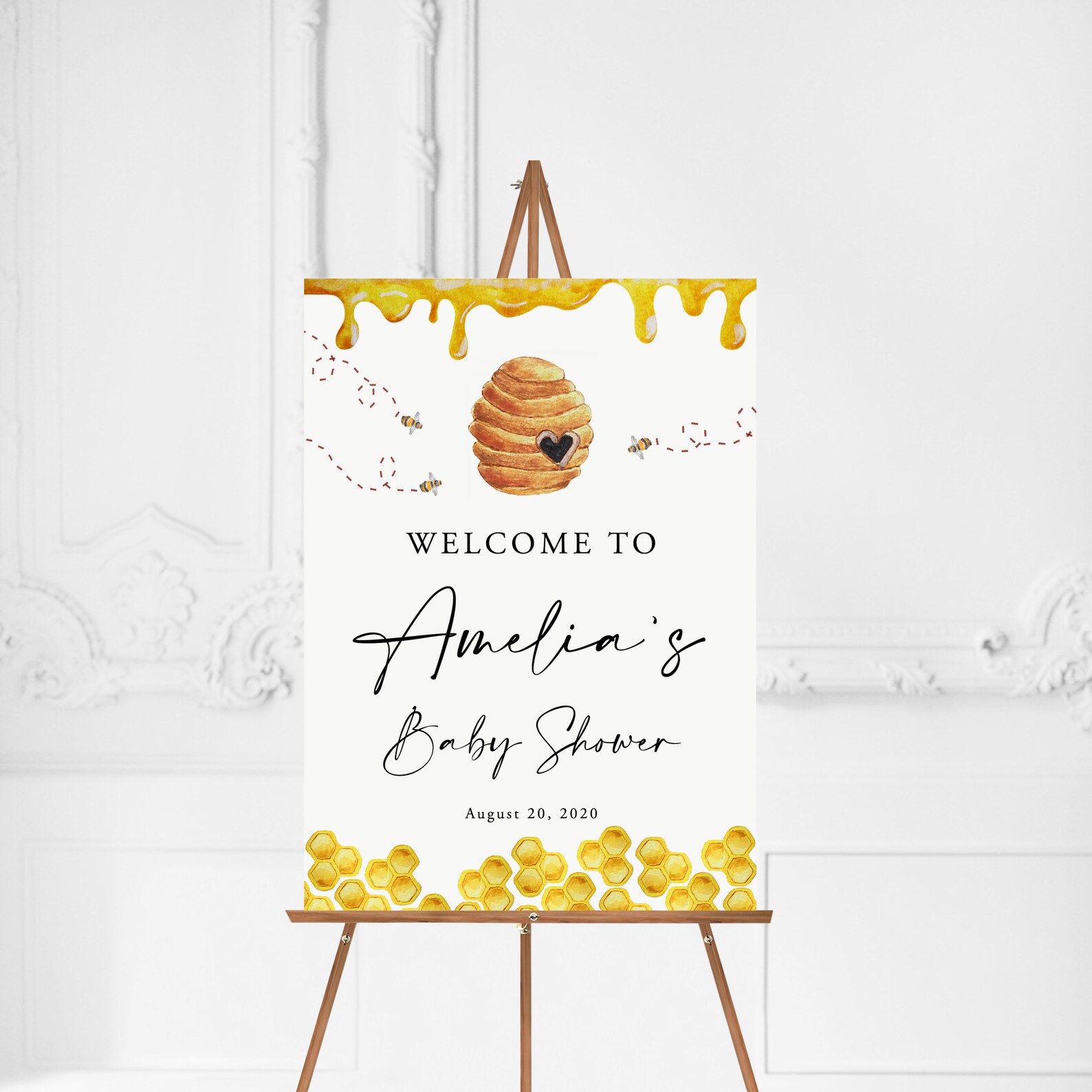 Bee Welcome Sign, Shower Welcome Sign, Honey Welcome Sign, Bee Baby ...