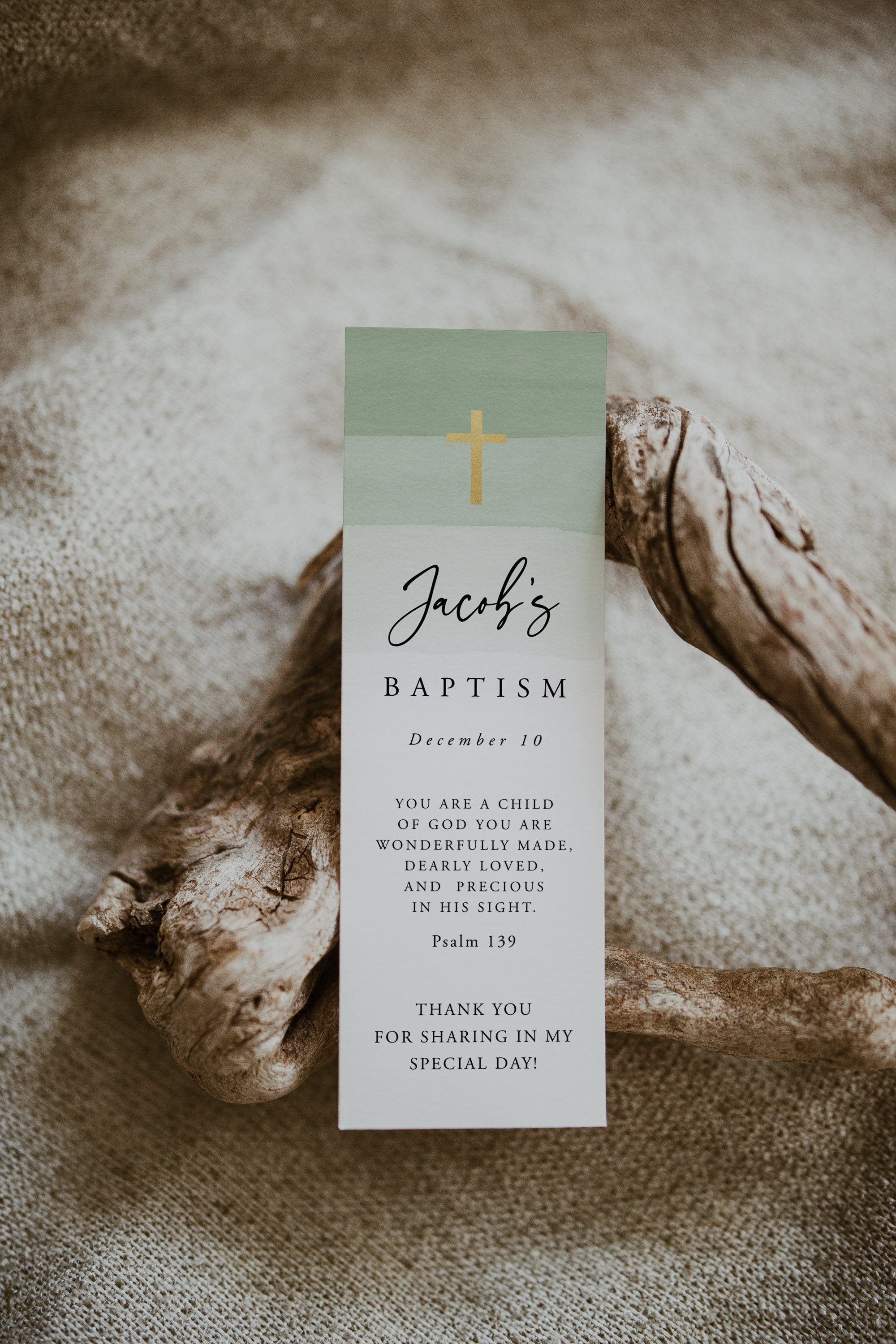 Baptism Bookmark Template Instant Download Editable Bookmark - Etsy