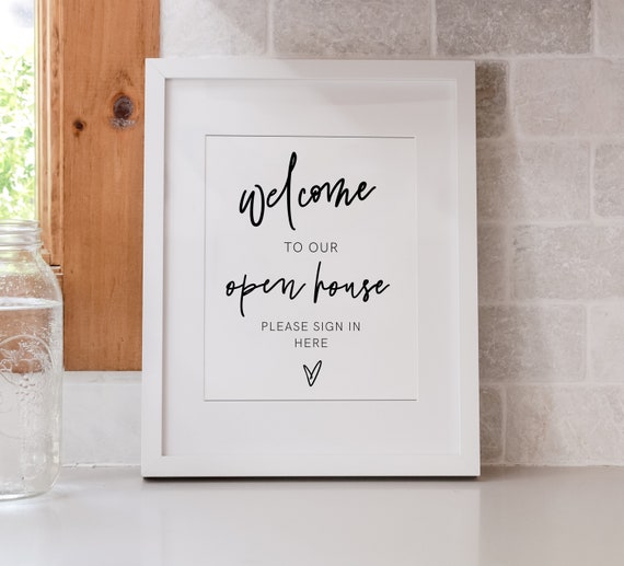 Open House Sign in Welcome Sign Template Printable Sign for | Etsy