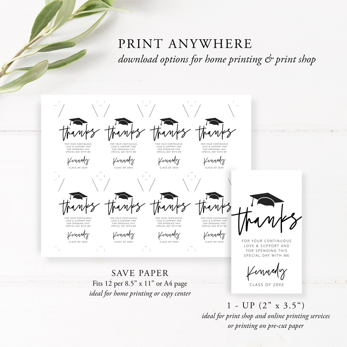 Graduation Favor Tag Graduation Thank You Tag Class of - Etsy