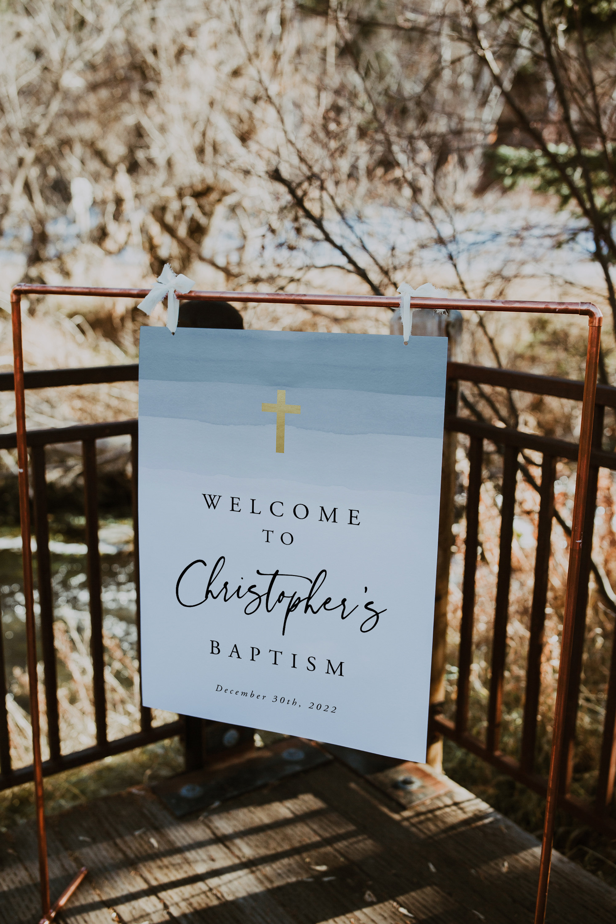 Baptism Welcome Sign Template Light Blue Watercolor Baptism - Etsy