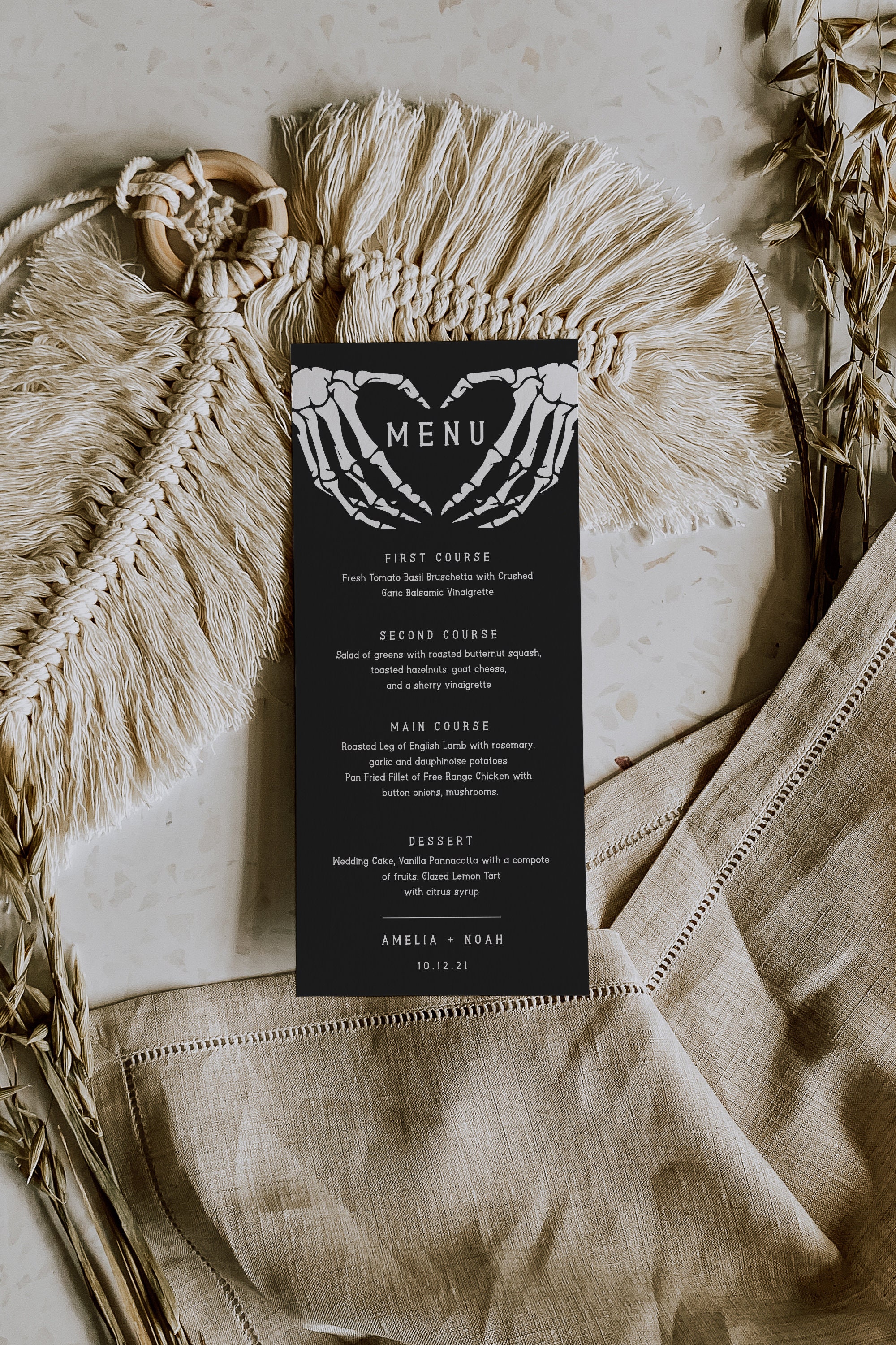 Halloween Wedding Menu Template Gothic Wedding Menu - Etsy