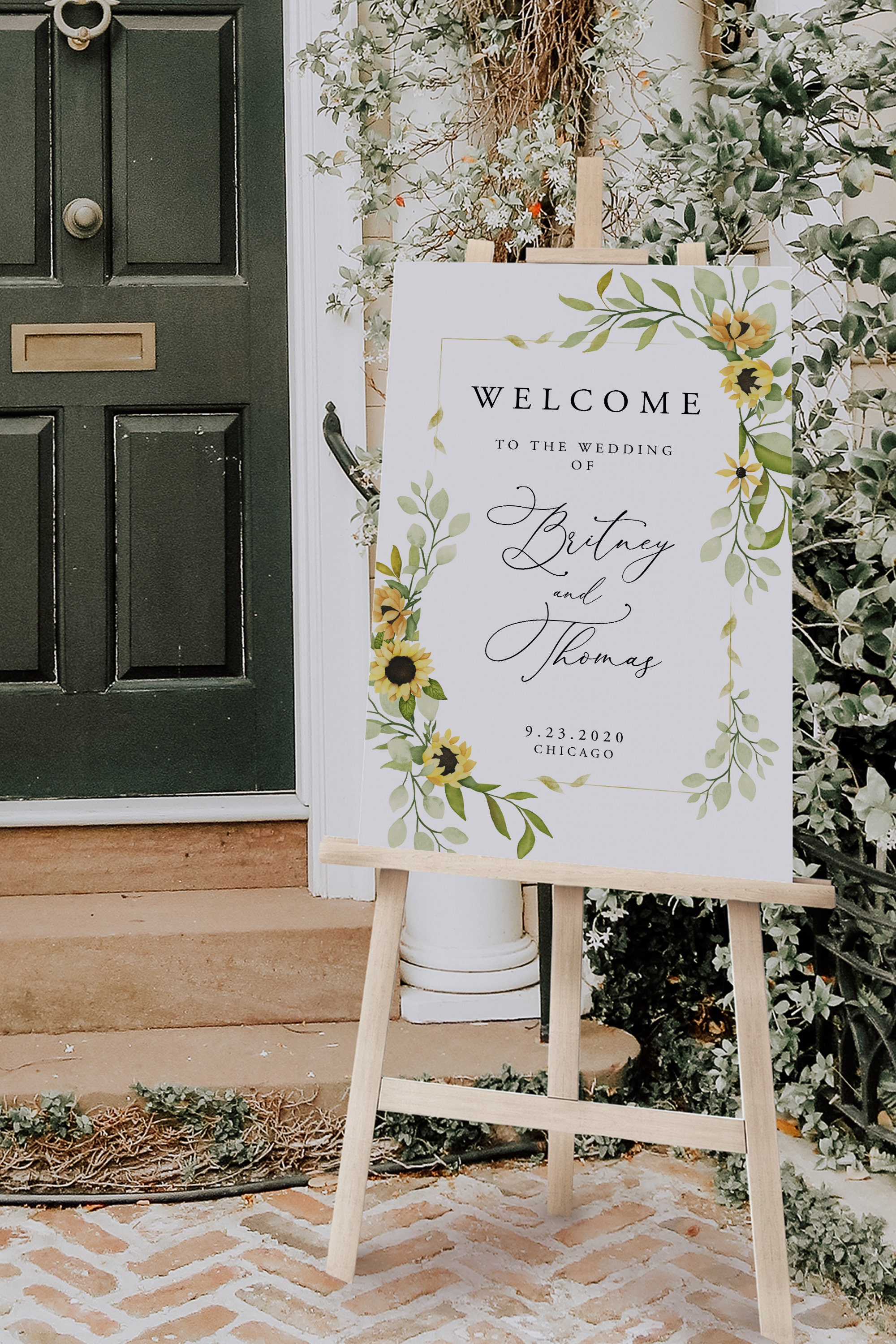 Sunflower Welcome Sign Sunflower Wedding Printable Wedding - Etsy