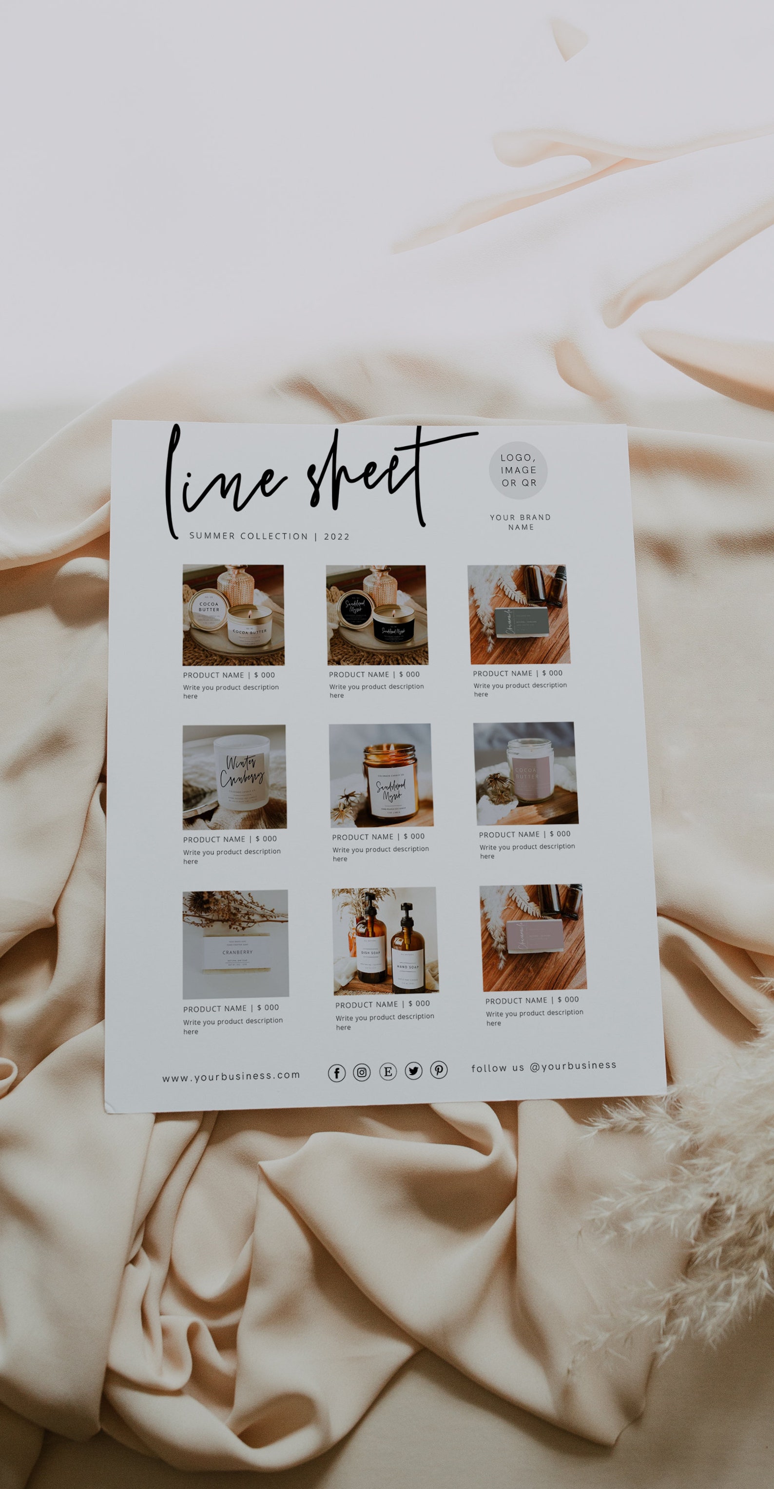 Line Sheet Template Product Catalogs Product Sales Sheet - Etsy