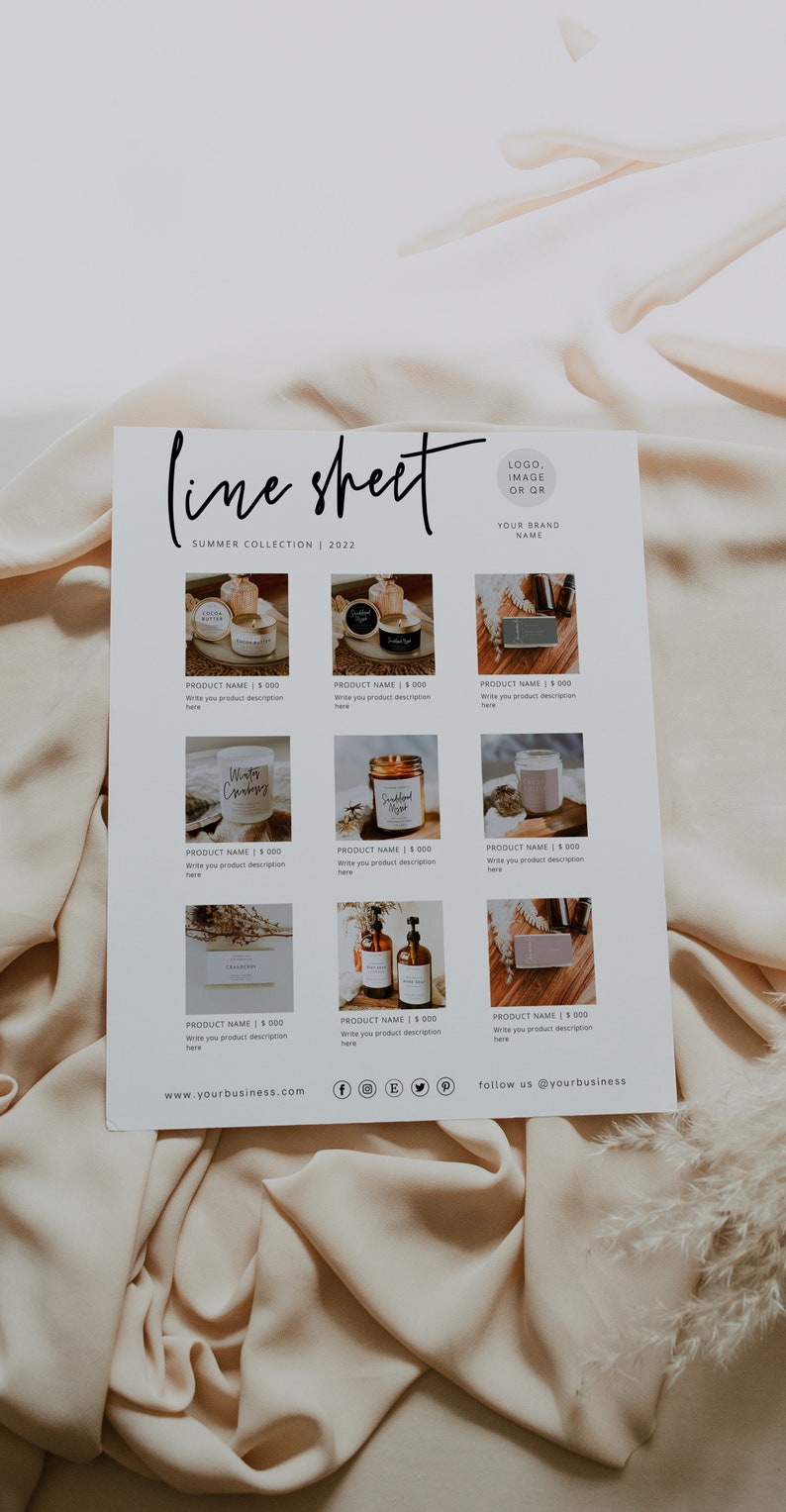 Line Sheet Template Product Catalogs Product Sales Sheet - Etsy
