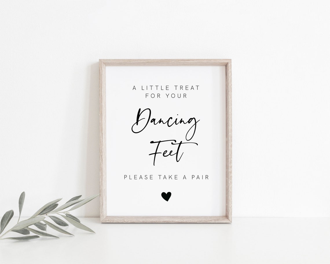 Dancing Feet Sign Template Wedding Flip Flops Sign Simple - Etsy