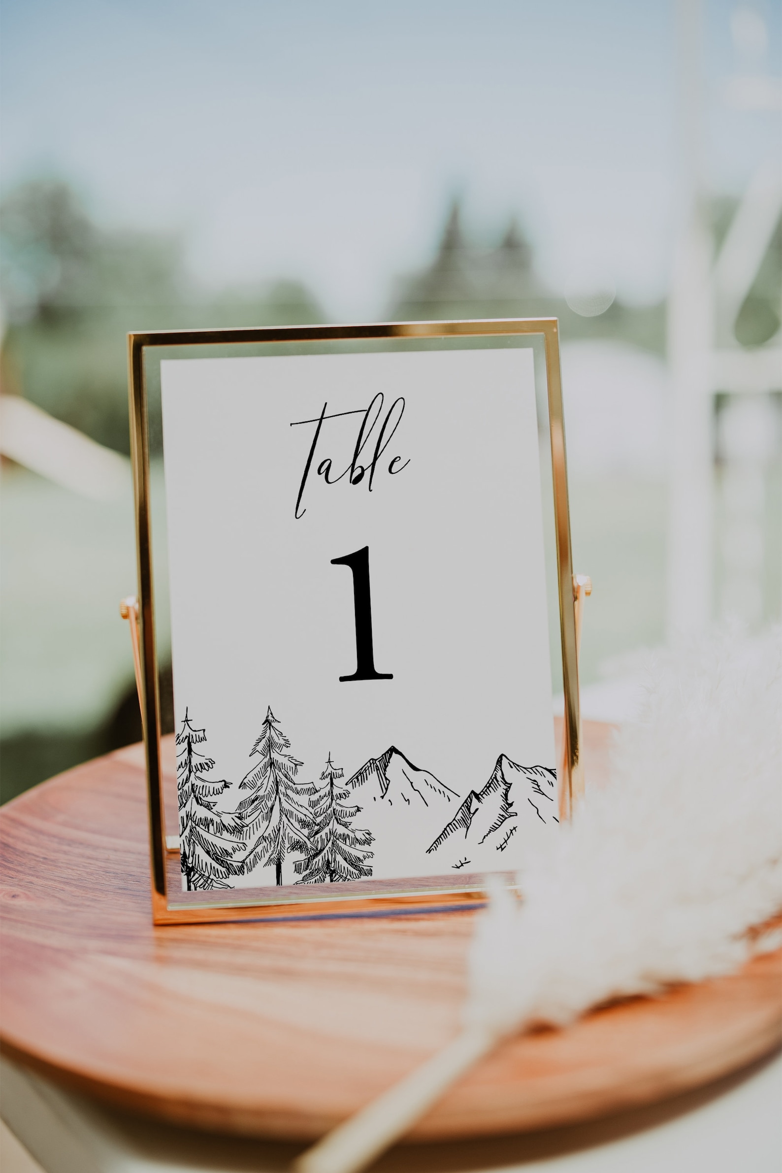 Mountain Table Number Cards Printable Mountain Pine Wedding - Etsy