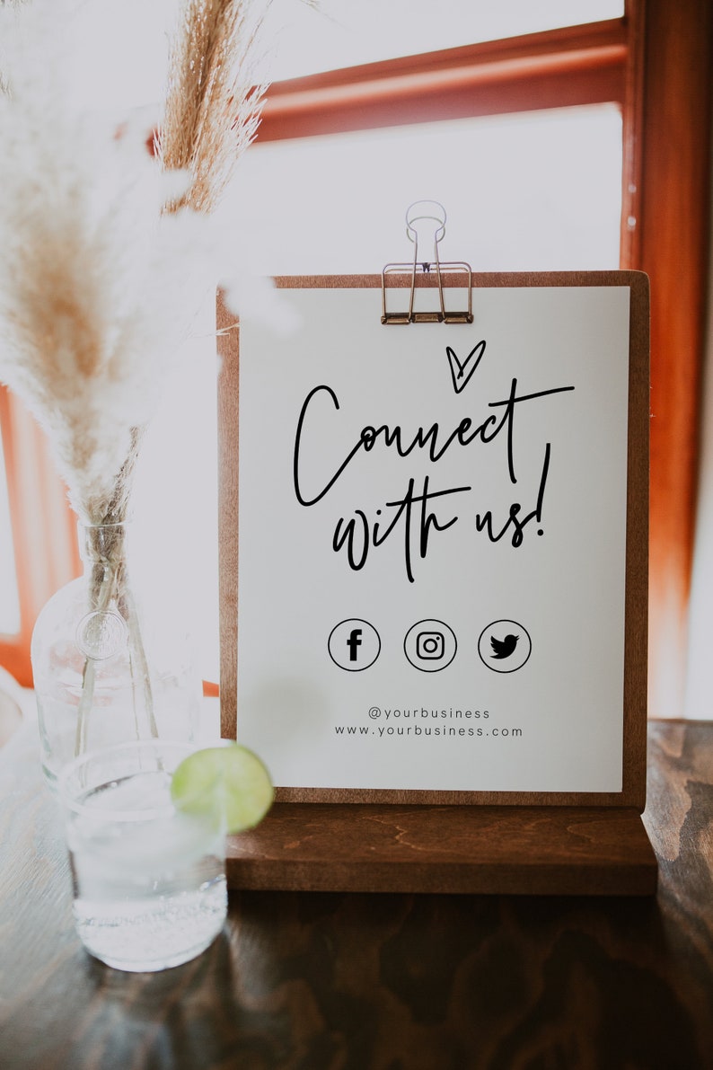 Social Media Sign Template Follow Us Sign Instagram Sign - Etsy Canada